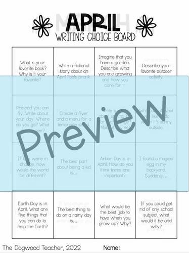Writing Choice Boards for the ENTIRE year! | Includes summer months!