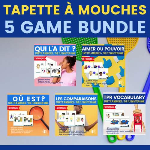 The Flyswatter game TAPETTE À MOUCHES 5 games for Novice French | TPT