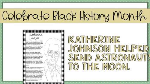 Black History Month Activity- Katherine Johnson Scientist Activity