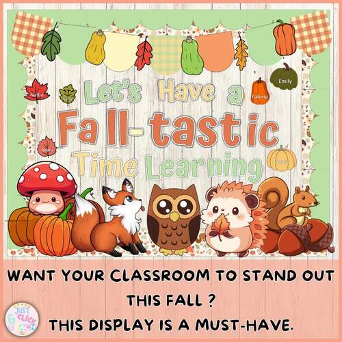 Pastel Fall Bulletin Board Kit or Door Decor with Autumn Leaves and ...
