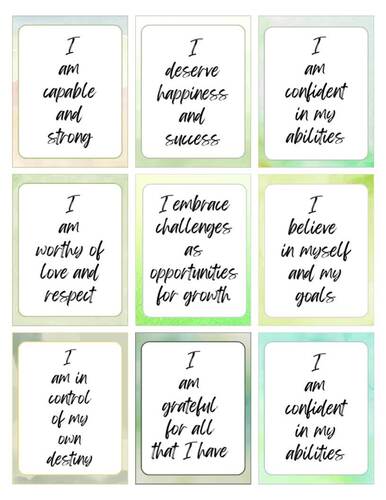 Printable Affirmation Cards | Positive Quotes for Kids Teens Adults ...