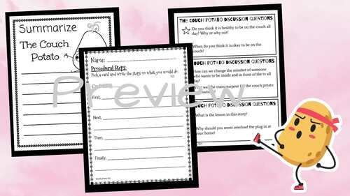 The Couch Potato - Read Aloud, Writing, ELA, - No Prep Printables