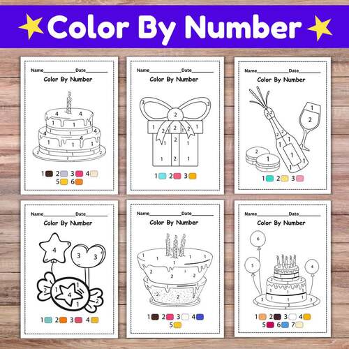 Color By Number Worksheets for Kids | Back To School Coloring Worksheets