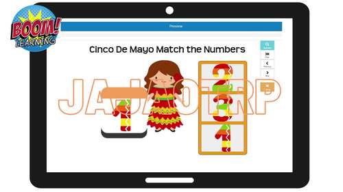 Cinco De Mayo Number Match to 30 - Boom Cards Distance Learning by jajaotrp