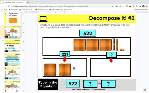 3rd Grade Subtraction within 1000 | Digital Centers | Google Classroom™