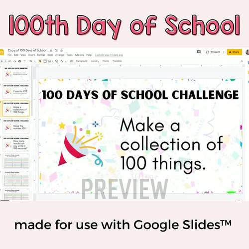 100 Days of School Digital Activities with Google Slides™ | TPT