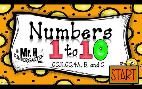 Number Recognition 1 to 10 (Interactive Powerpoint!!) Always $1.00!!
