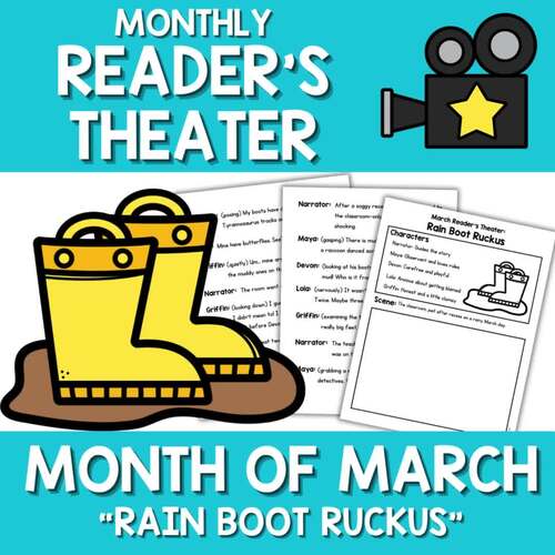 March Readers Theater Script Reading Activity Fun Skit Rainy Day Small ...