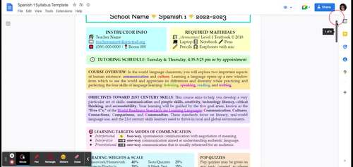 Spanish Syllabus - Editable Templates by Llamaritza's Teaching Adventures
