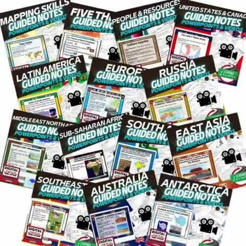 Five Themes of Geography, Structure of Earth Guided Notes, PowerPoints ...