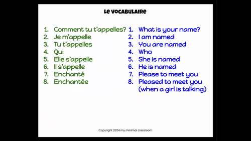 PDF Presentation SLIDES - Je suis, French, Story, Nouns, Adj, Homeschool