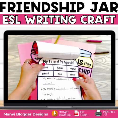 Valentine's Day ESL Writing Craft-Fall Friendship Jar Bulletin Board ...