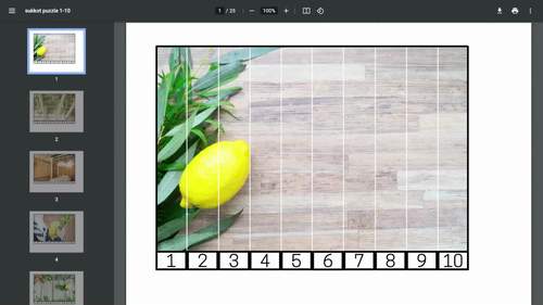 25 Real Photo Sukkot Number Order Puzzles 1-10 by Learning with Ms Pam