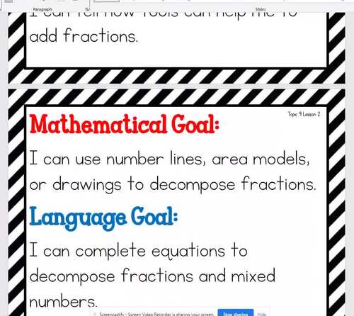 4th Grade Envision Math Learning Targets - I Can statements - Topic 9