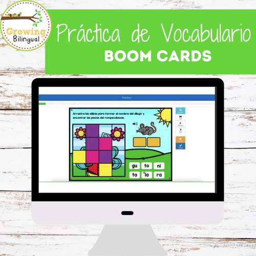 Práctica de Vocabulario - Boom Cards by Growing Bilingual | TpT