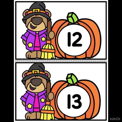 Halloween Number Recognition & Sequencing Cards | Numbers 0–20 | TPT