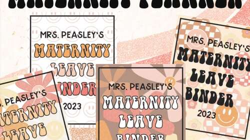 DIGITAL & PRINT Groovy Retro Maternity Leave Binder by Fifth Grade Mermaid