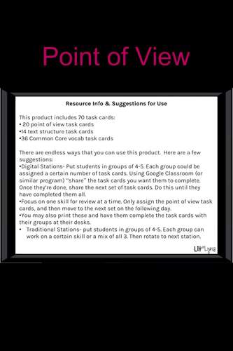 ELA TEST PREP READING COMPREHENSION TASK CARDS - DIGITAL & PRINTABLE