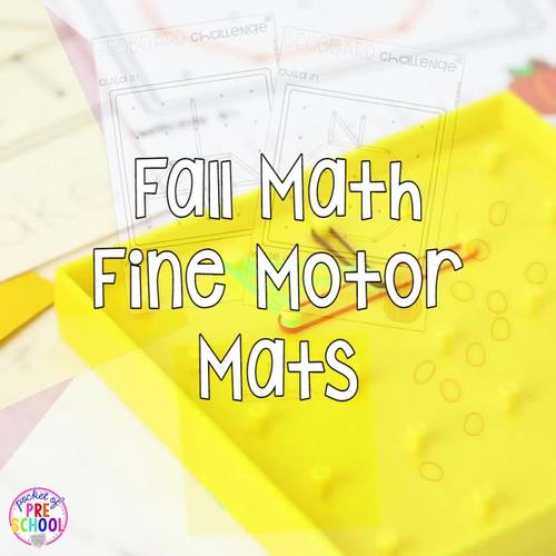 Fall Fine Motor Math Mats for Preschool, Pre-K, and Kindergarten