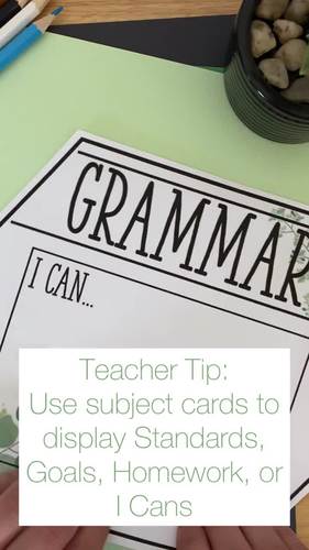 Plant Themed Classroom Subject Goals Display - Editable! by Faith and ...