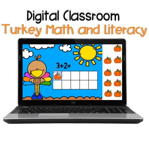 Digital Thanksgiving Math and Literacy Slides for Google Classroom