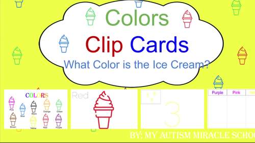 Colors, DTT, Interactive Binder, Flash Cards, Clip Cards, Color ...