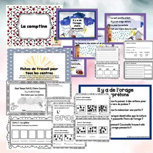 Quel temps fait-il Coccinelle ? IL Y A DE L'ORAGE literacy unit and 10 ...