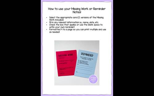 Parent Communication Notes - Classroom Management and Organization