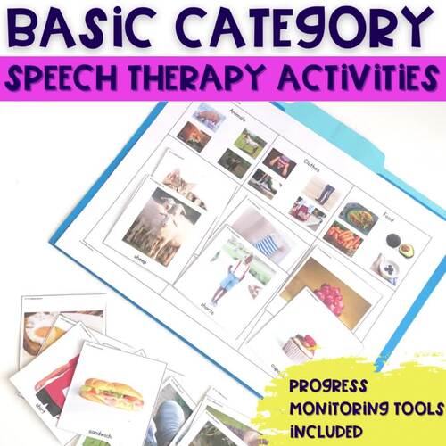 Basic Category Speech Therapy Activities by The Dabbling Speechie