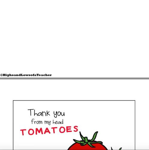 Cute PRINTABLE Thank You Postcards (Food/Fruit-themed!) | TpT