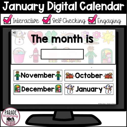 DIGITAL CALENDAR - January 2021 - Google Slides- Circle Time- Distance ...