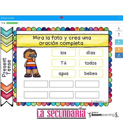 Spanish Present Tense Verb | BOOM CARDS | Distance Learning by LA ...