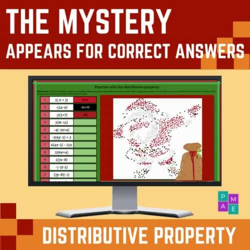 Christmas - Practice with Distributive Property - Santa Digital Pixels!