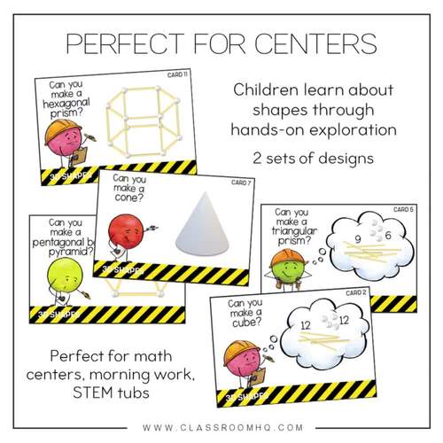 3D Shape STEM Challenge Cards by classroomHQ | TPT