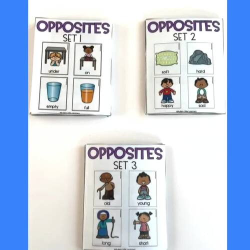 Opposites Flashcards For Speech Therapy & Special Ed by Autism Little ...