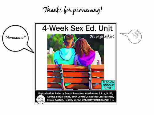 Sex Education Lessons Unit: A TPT Best-Selling High School Sex Ed Unit