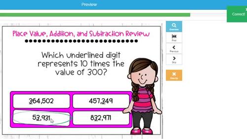 4th Grade Test Prep | Place Value, Addition, & Subtraction Digital Boom ...