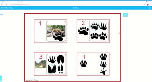 Distance Learning Boom Cards 4 activities to work Animal Footprints ...