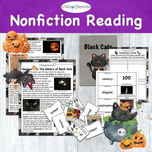 Black Cats 2nd Grade Nonfiction Halloween Reading Unit W.2.1. Opinion ...