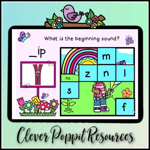 BOOM CARDS CVC Beginning Sounds - Secret Spring Picture | TPT
