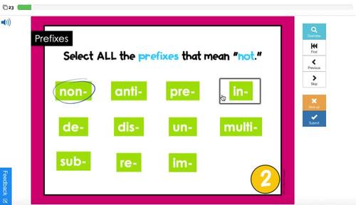 Prefixes Boom Cards | Digital Task Cards by Your Thrifty Co-Teacher