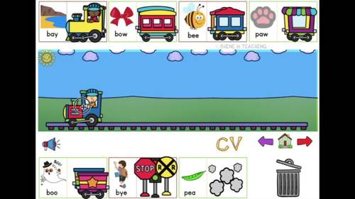 Apraxia Build a Train with Sound Effect /No Print BOOM CARDS Speech Therapy