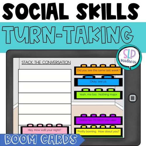 Conversation Turn Taking Boom Cards Social Skills Speech Therapy by SLP ...