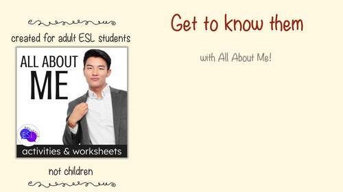 All About Me – ESL Back to School Worksheets & Activities for Adults