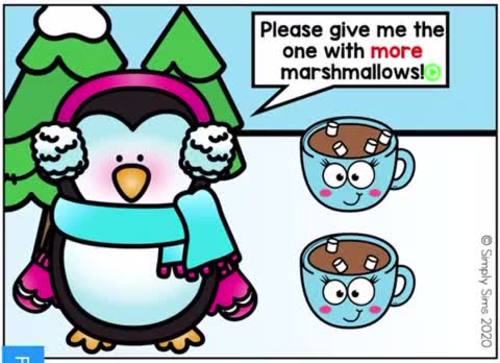 Boom Cards | Winter | More or Less | January | Count | Greater | Less