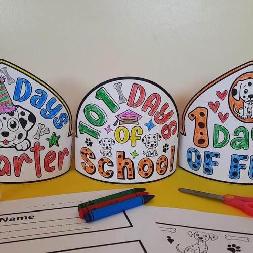 101 Days of School Dalmatian Headband Crown Hat Craft, 101st Day ...