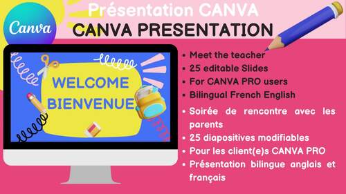 BILINGUAL FRENCH ENGLISH MEET THE TEACHER EDITABLE TEMPLATE by Lea Tralala