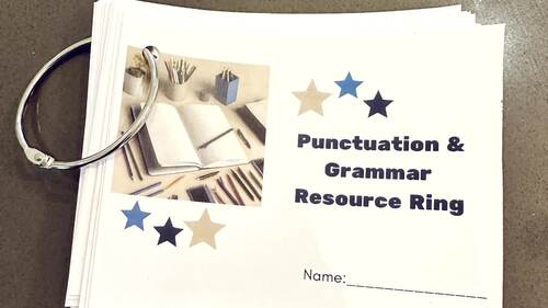 Punctuation and Grammar Resource Ring by Print with Ease Studio | TPT