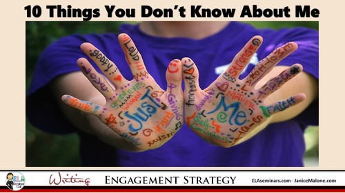10 Things You Don't Know About Me: Engagement Strategy by ELA Seminar Gal