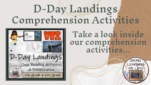 D-Day Landings Close Reading Comprehension Activities | 5th-6th Grade